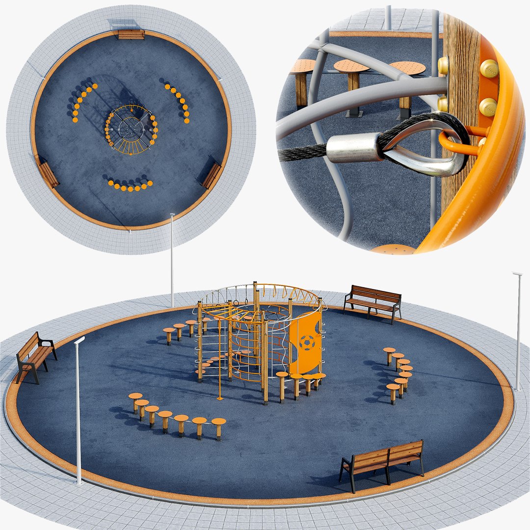 Children Playground Sports Ground 3D Model - TurboSquid 2035252