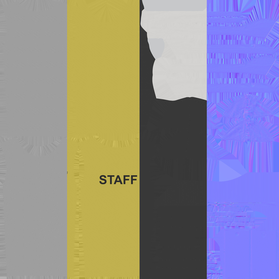 3D Female Crew Neck Hanging Yellow Staff 03 - TurboSquid 1749086