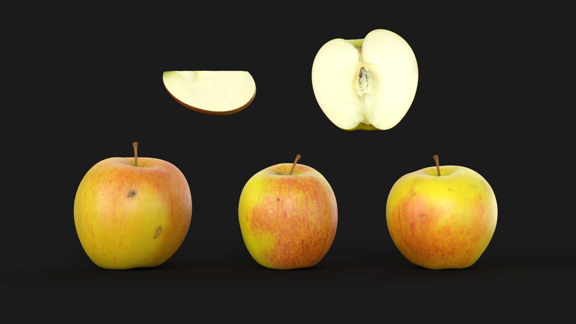 Apple Set 01 3D Model - TurboSquid 1722454