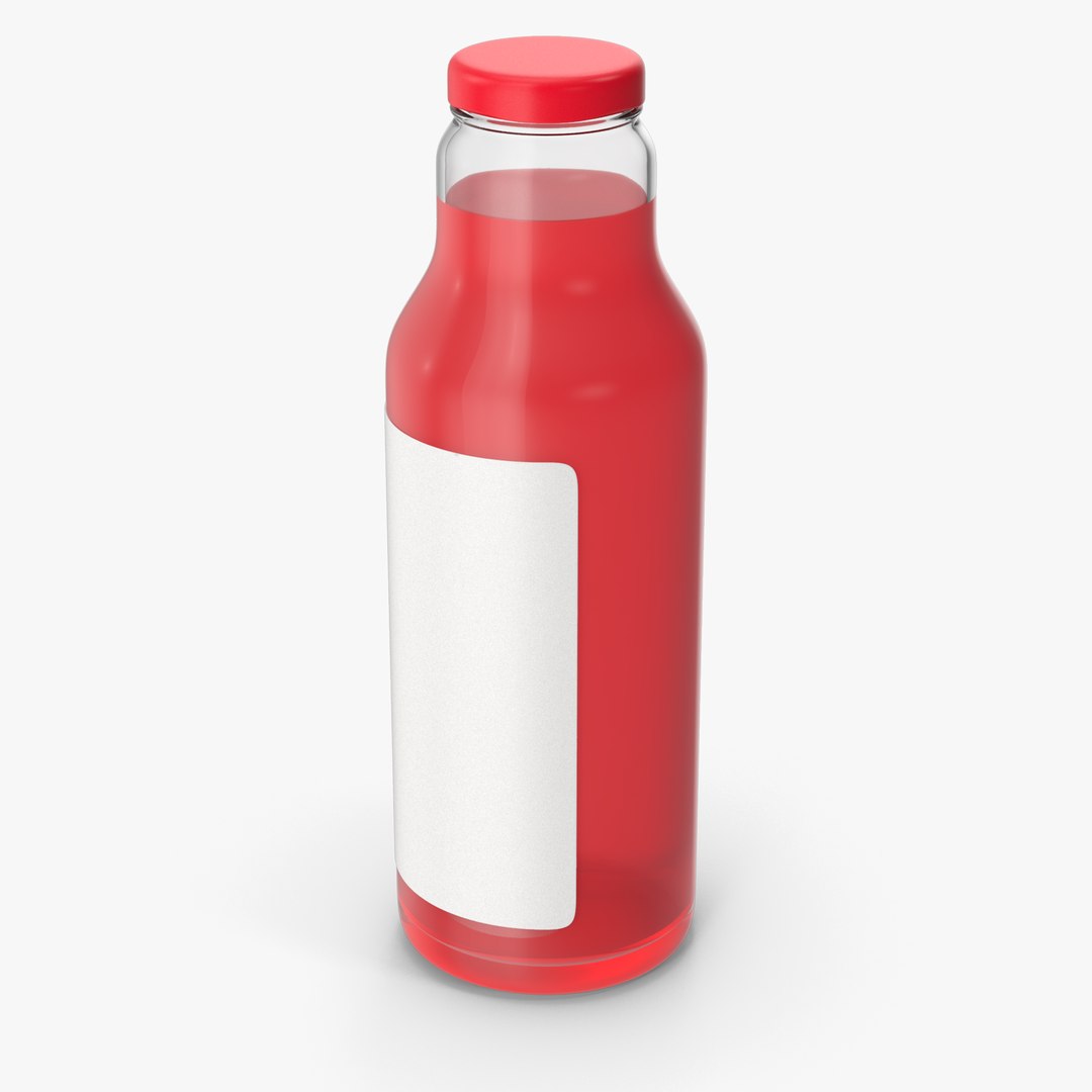 3D Red Juice Bottle - TurboSquid 1902088