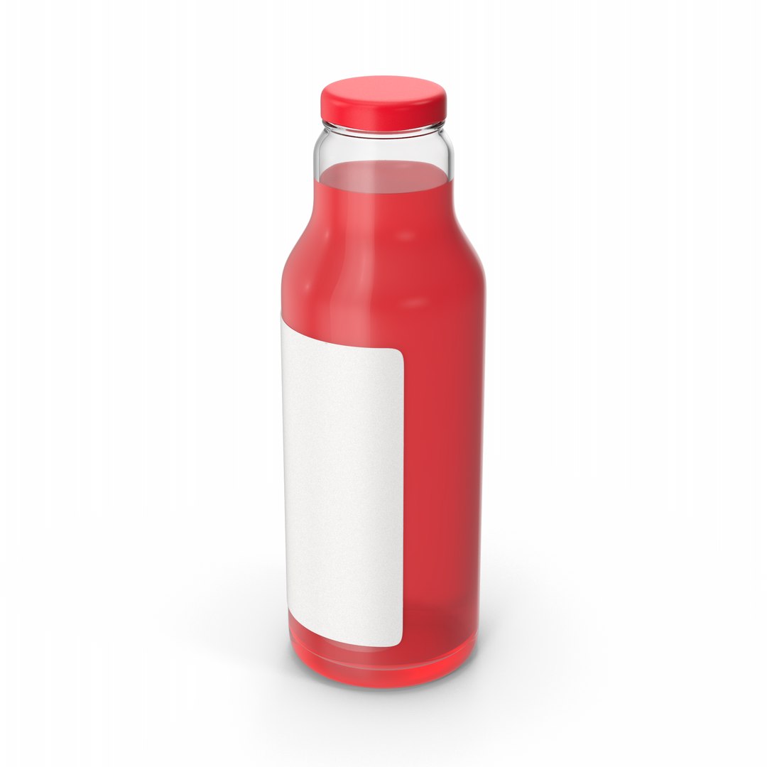 3D Red Juice Bottle - TurboSquid 1902088