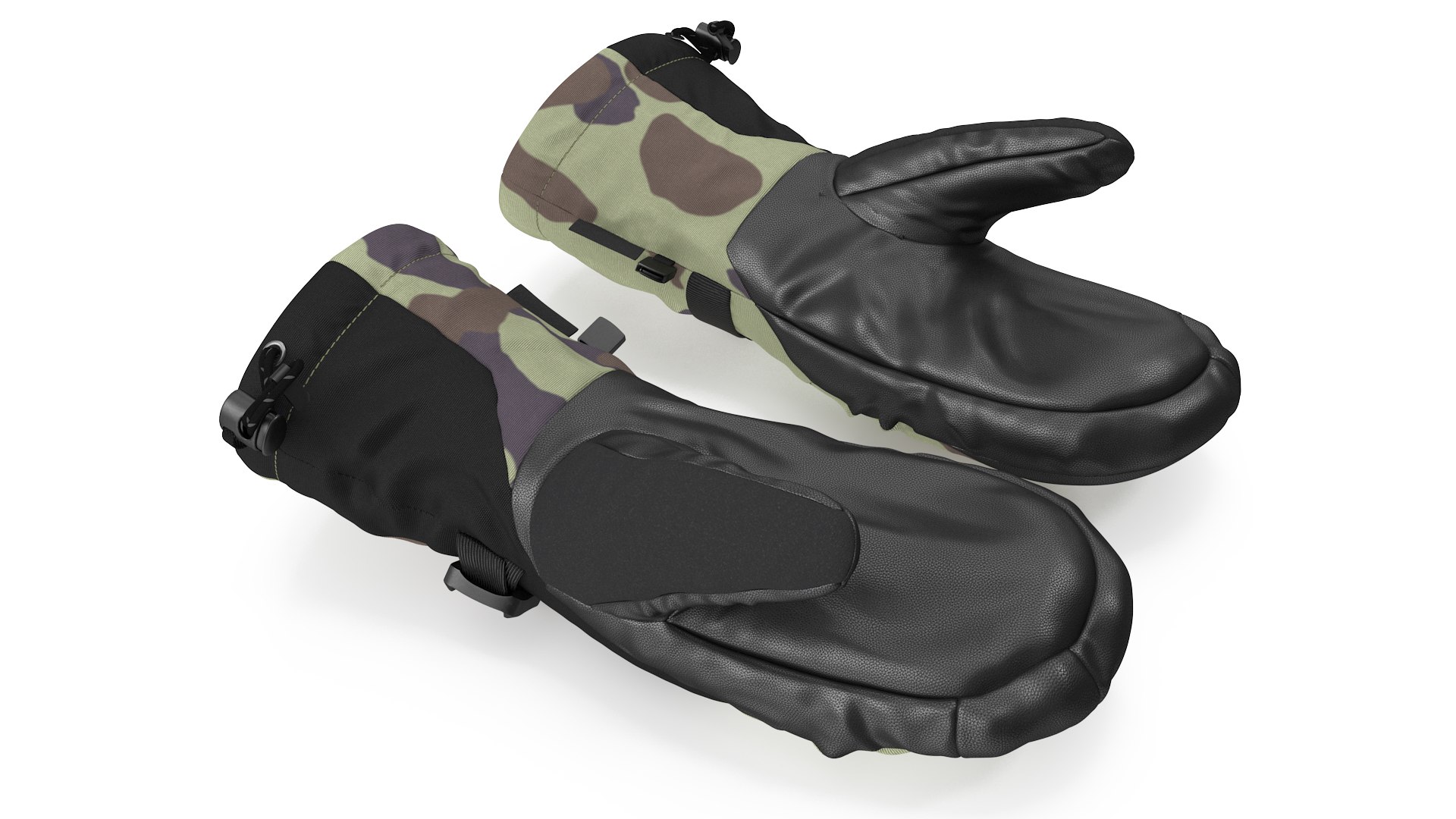 3D Model Snow Skiing Mens Waterproof Mittens Camo - TurboSquid 2065291