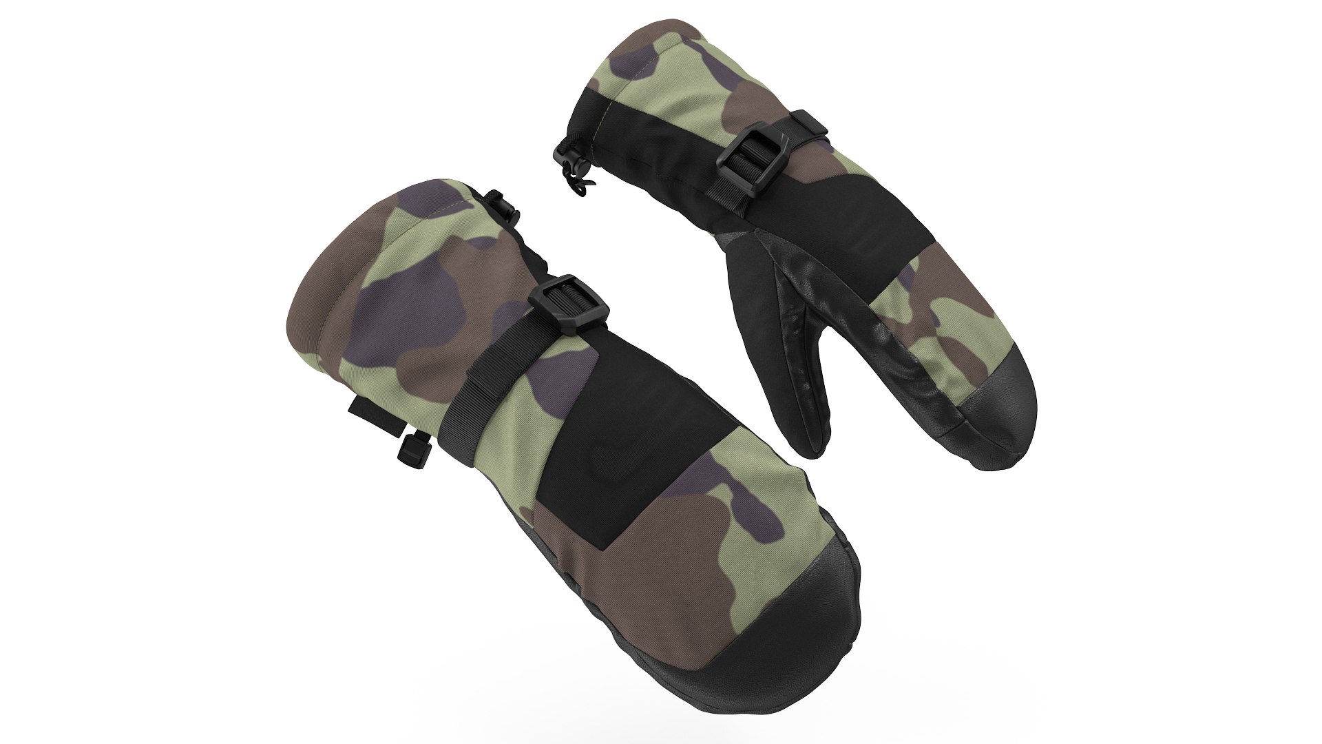 3D Model Snow Skiing Mens Waterproof Mittens Camo - TurboSquid 2065291