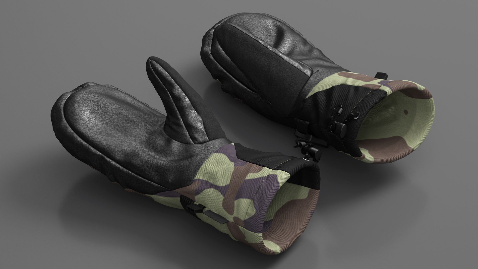 3D Model Snow Skiing Mens Waterproof Mittens Camo - TurboSquid 2065291