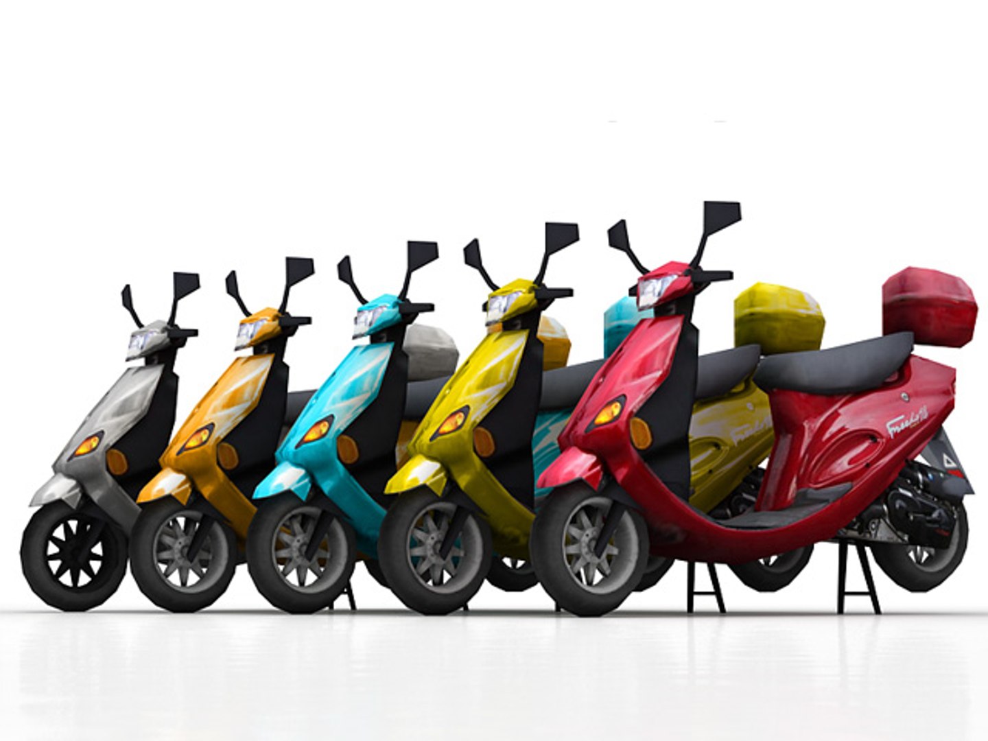 moped rendering 3d model