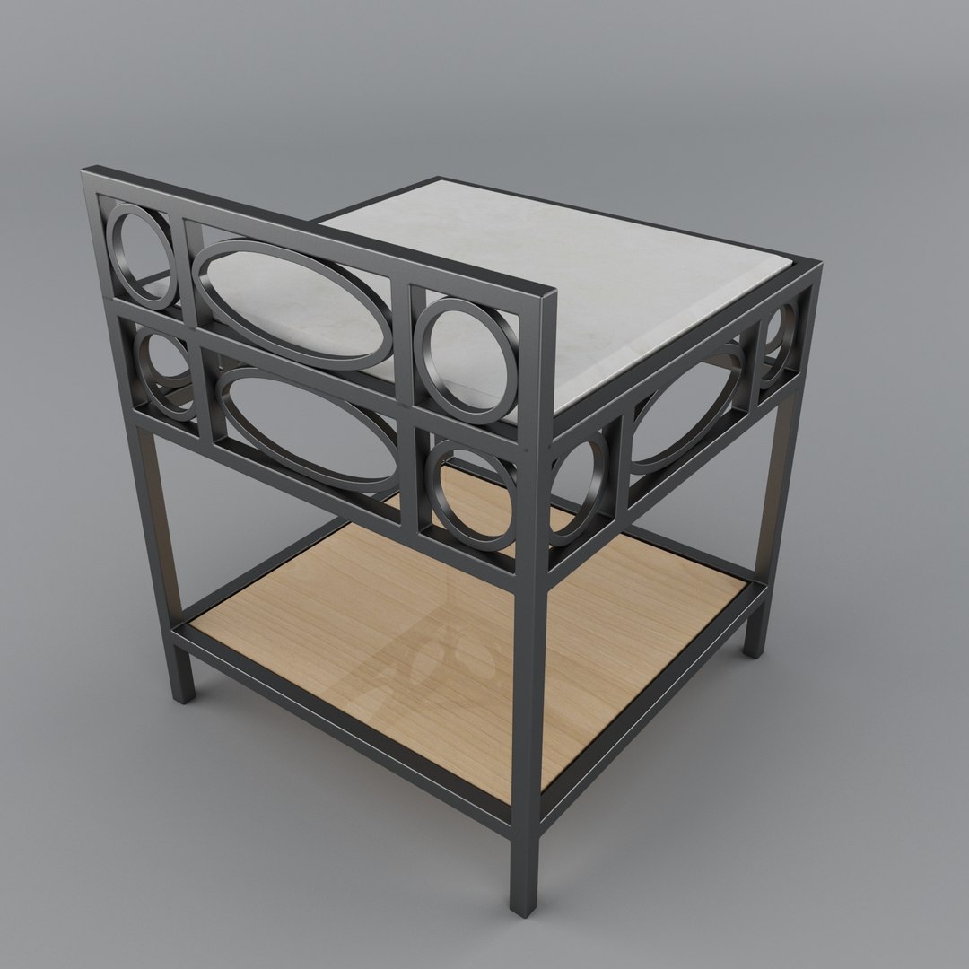 Comodino Marble Wood 3d 3ds