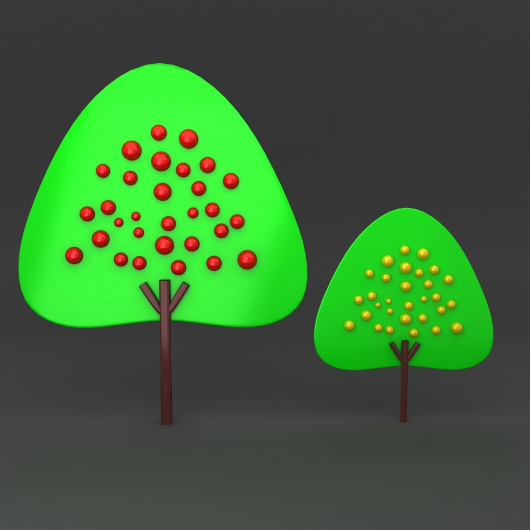3d Cartoon Tree Model