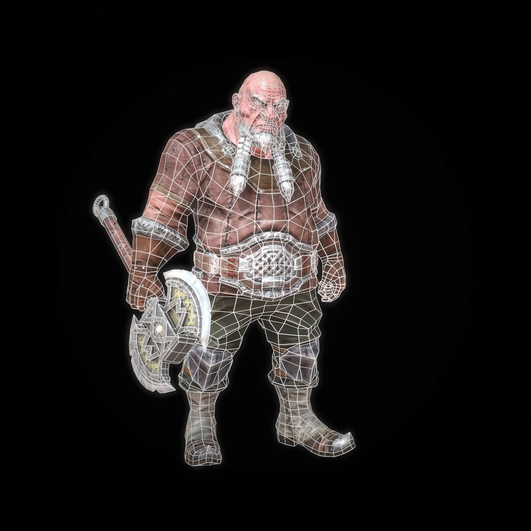 3d Dwarf Warrior Model