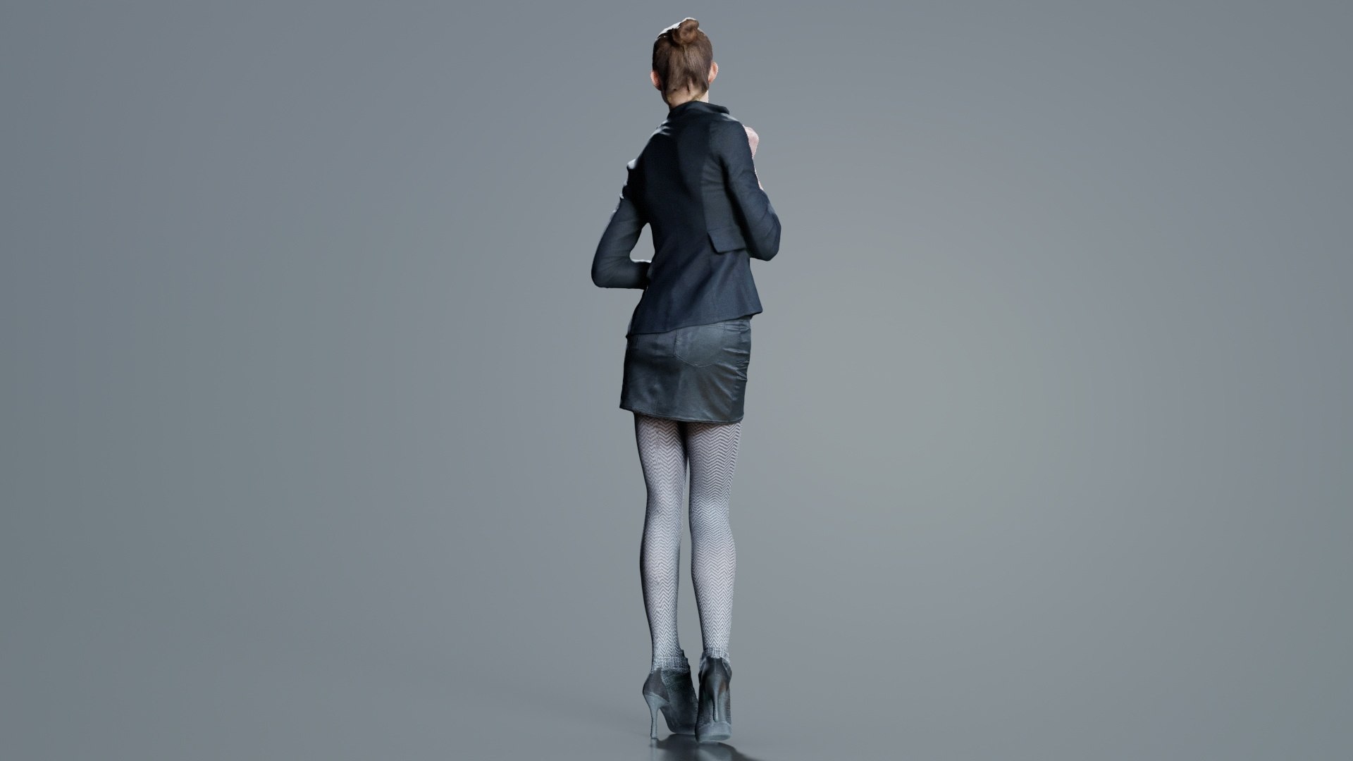 Woman In Leather Skirt Opening Jacket Remastered 3D Model - TurboSquid ...