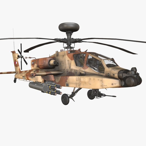modelo 3d Apache AH-64E Qatar Emiri Air Force Basic Animation ...