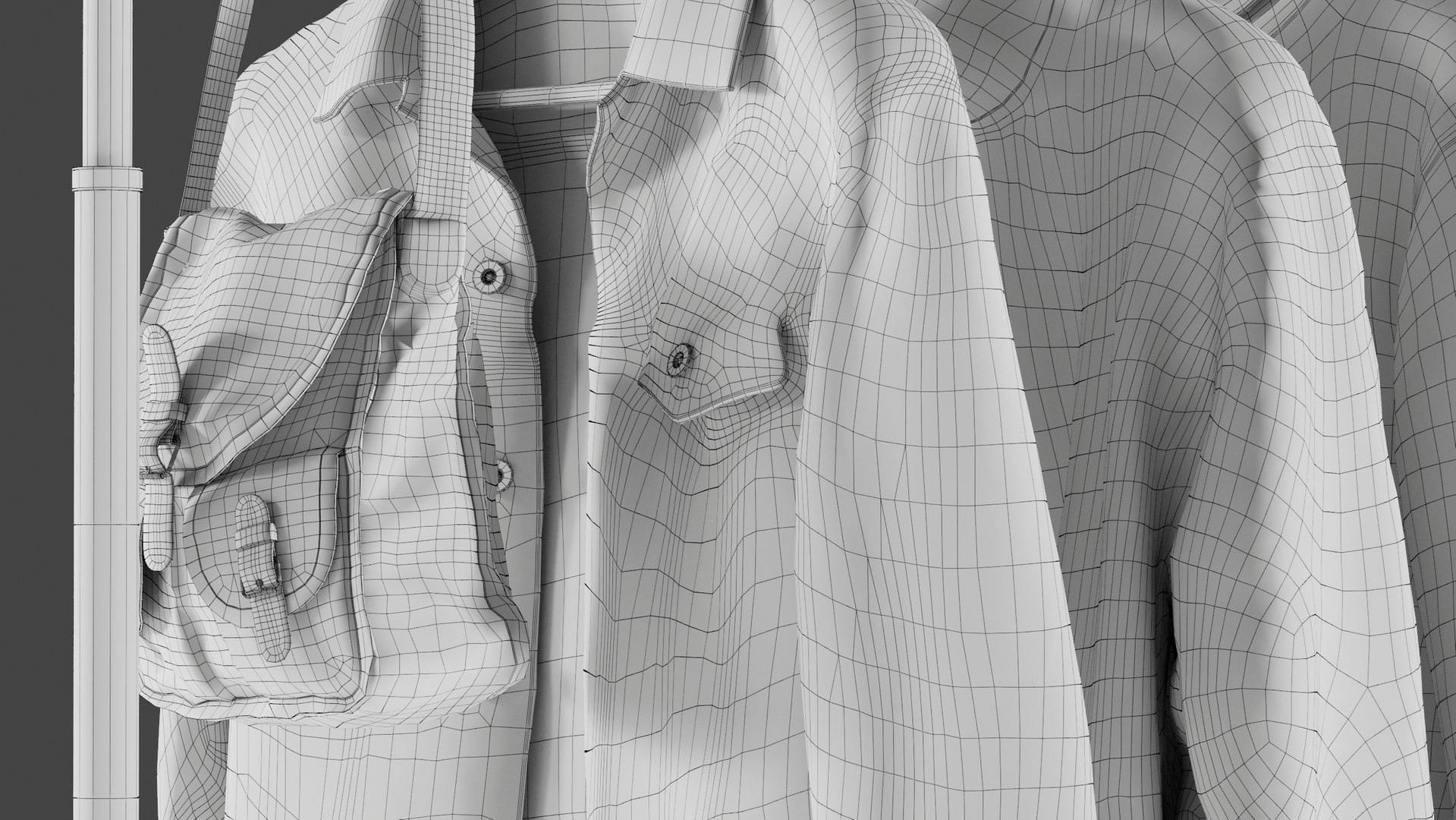 3D Base Mesh Rail Coat Model - TurboSquid 1579856