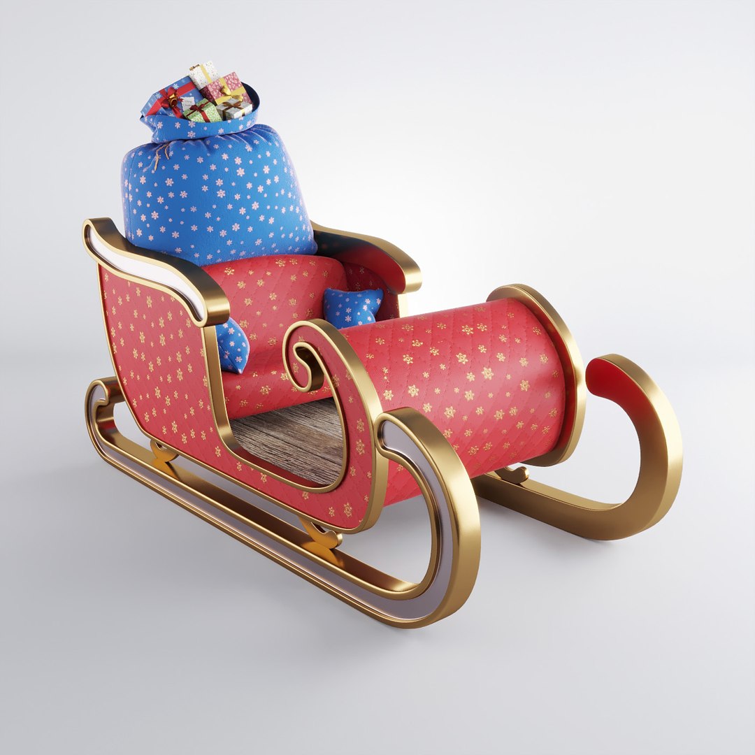 Santa S Sleigh Sack 3d Model