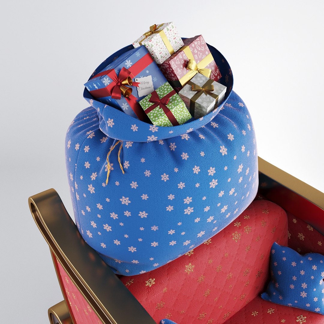 Santa S Sleigh Sack 3d Model