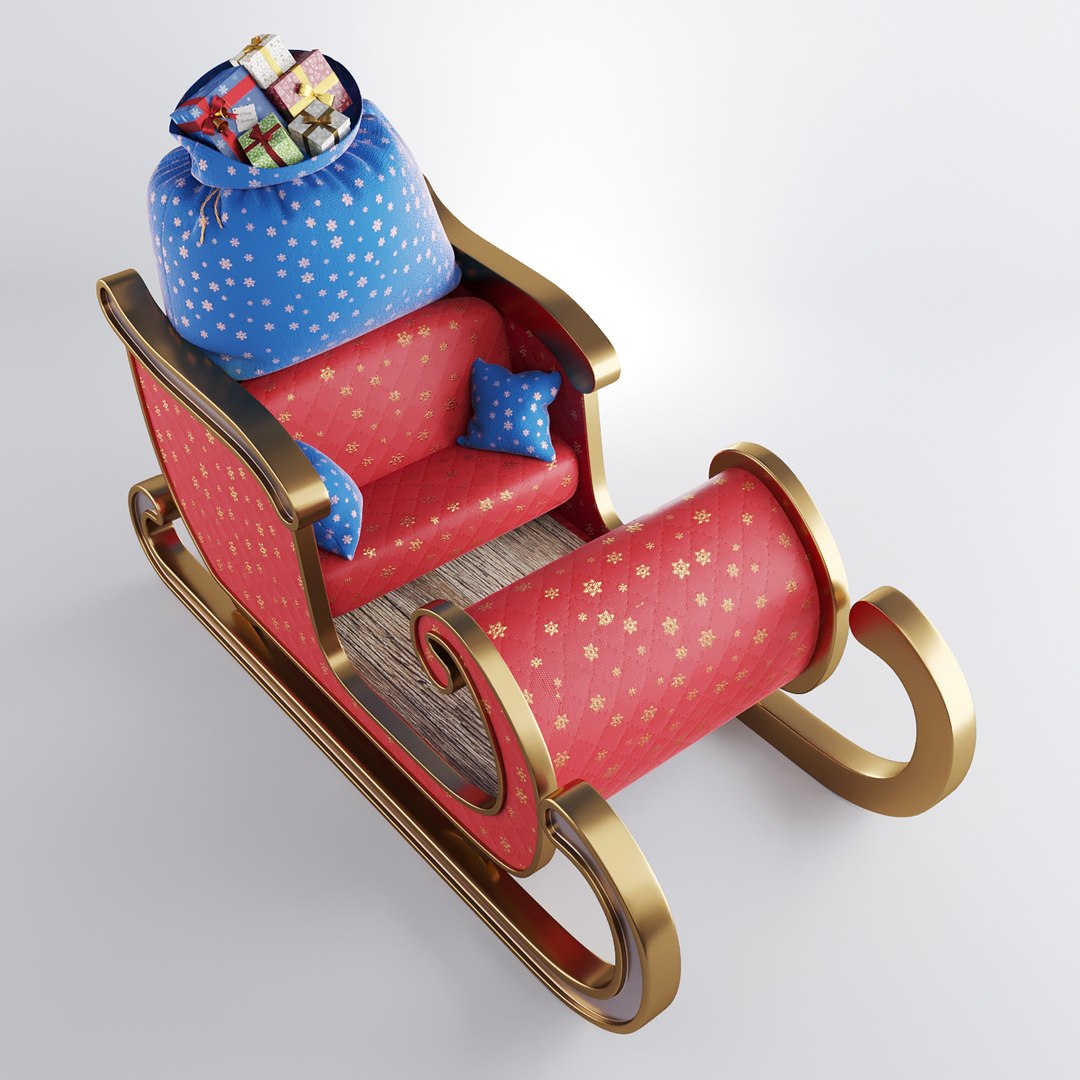 Santa S Sleigh Sack 3d Model