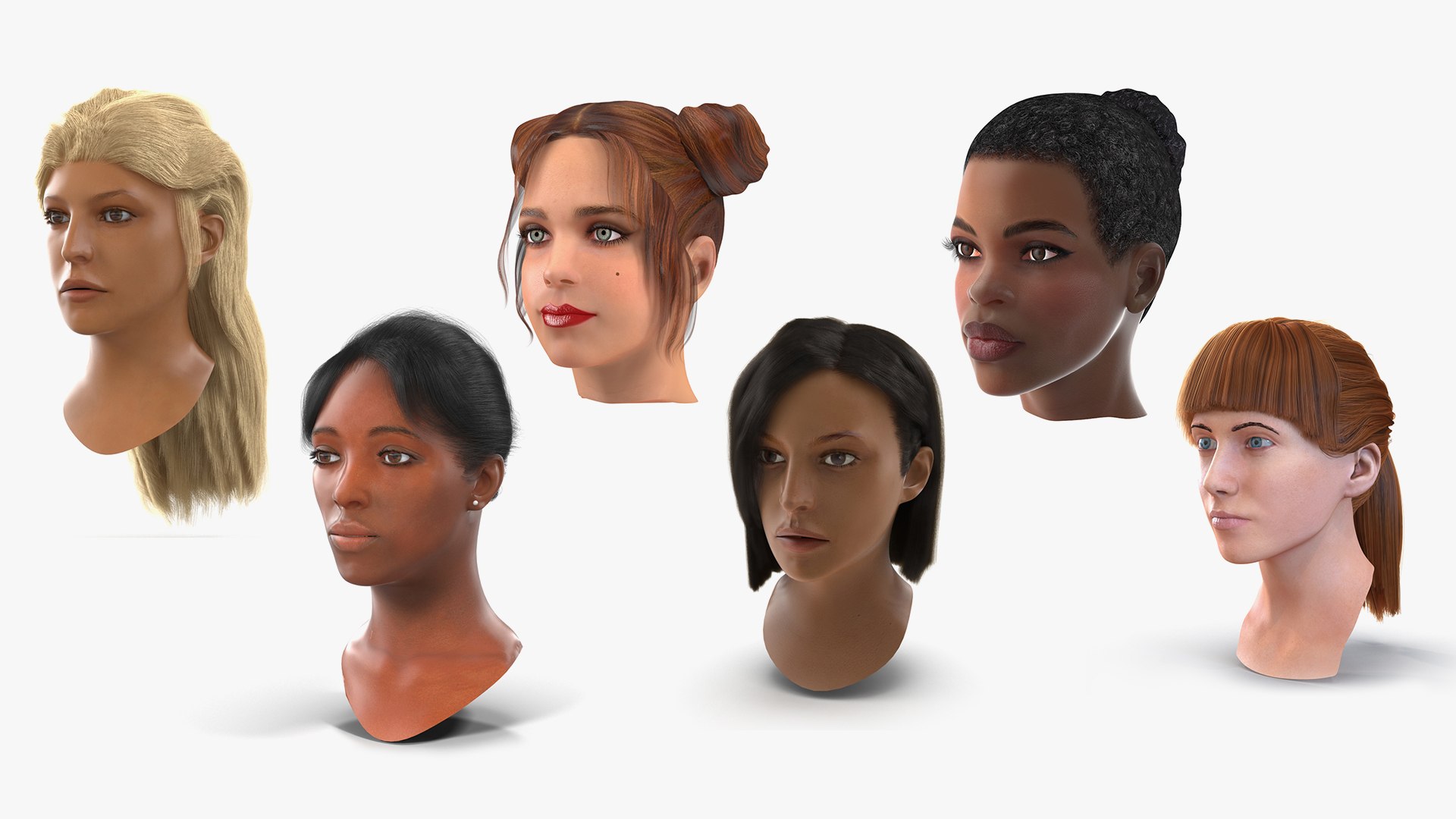 Female Heads Collection 3 Model - TurboSquid 2000684