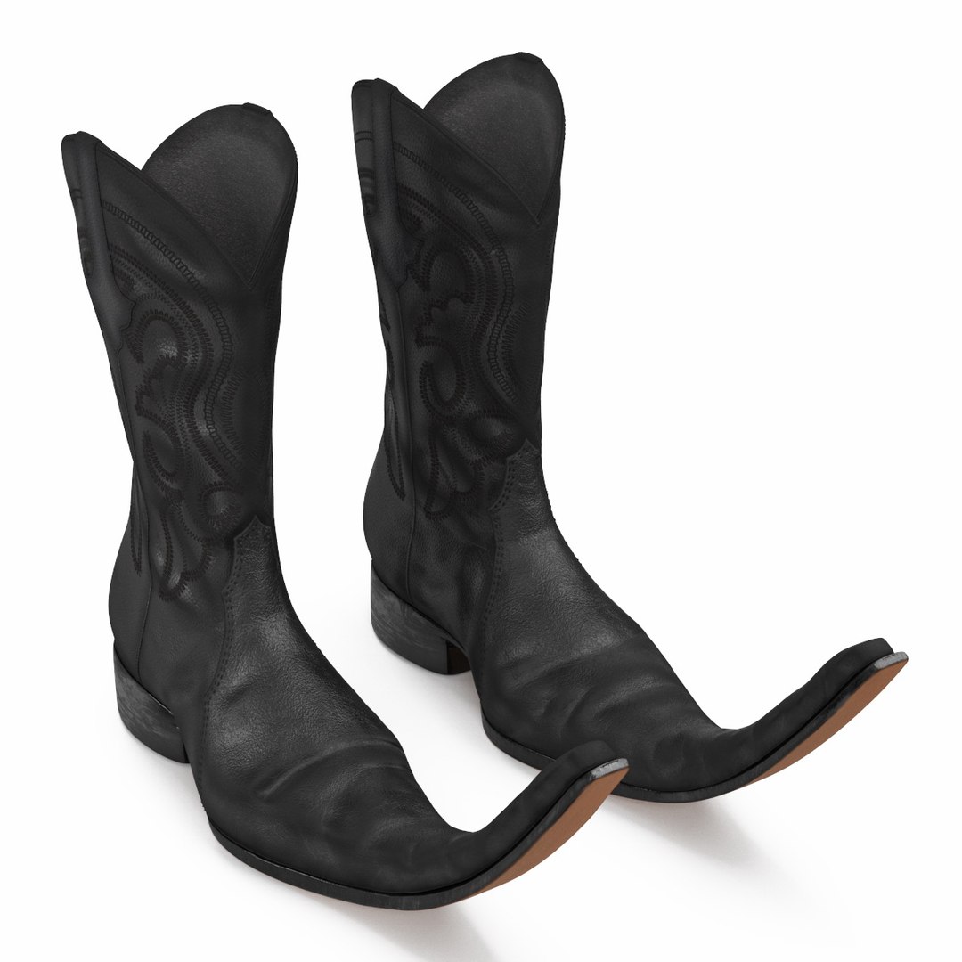 3D Mexican Guarachero Boots Black - TurboSquid 2253098