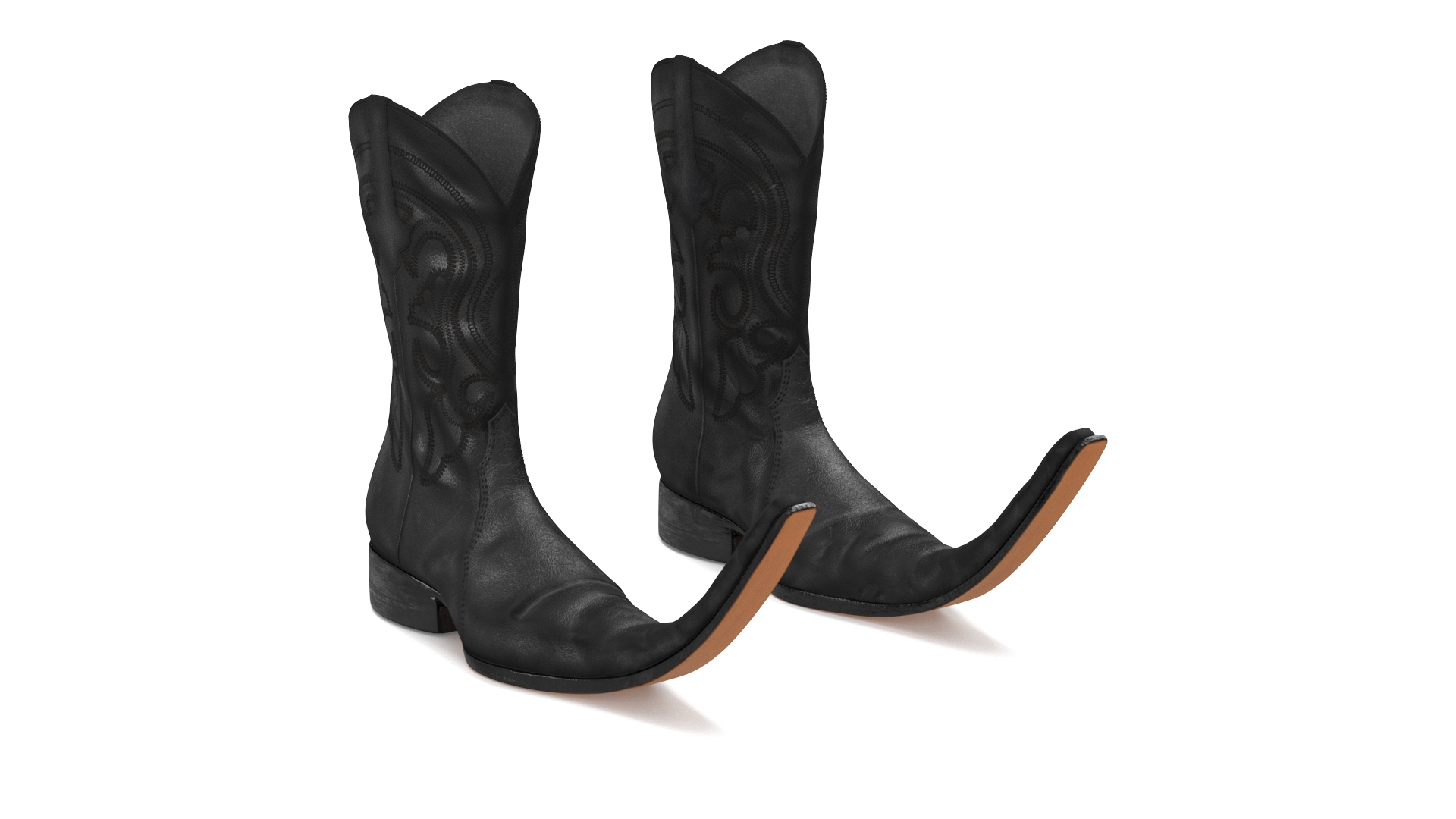 3D Mexican Guarachero Boots Black - TurboSquid 2253098