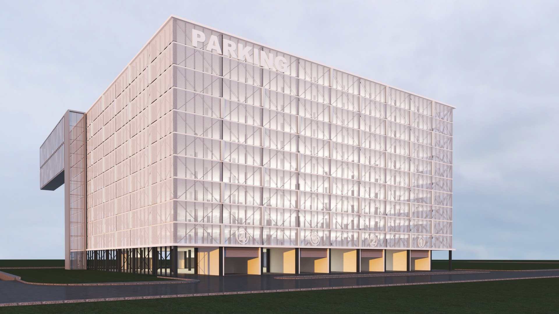 modelo 3d Multistorey car parking building 5 - TurboSquid 2110702