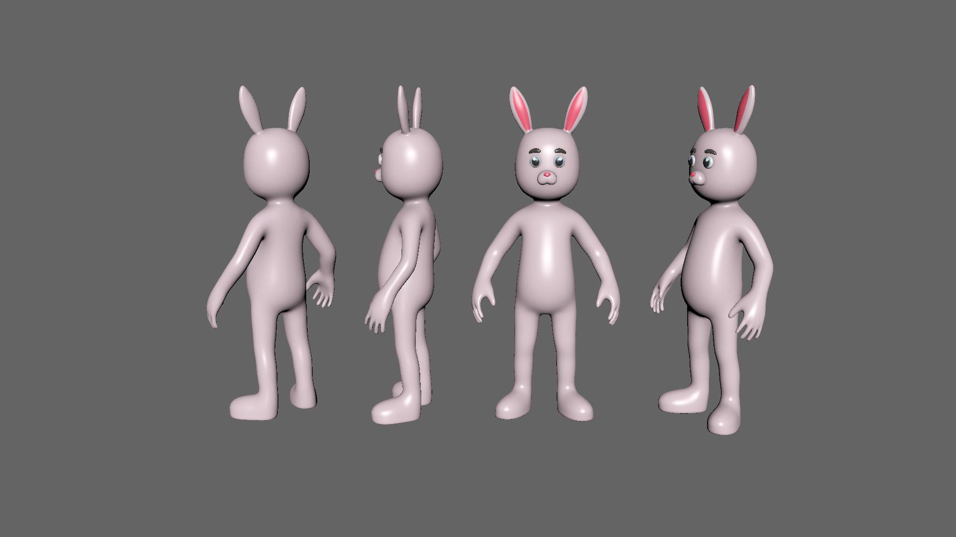 Cartoon Rabbit Bunny Rigged 3D Model - TurboSquid 2381380