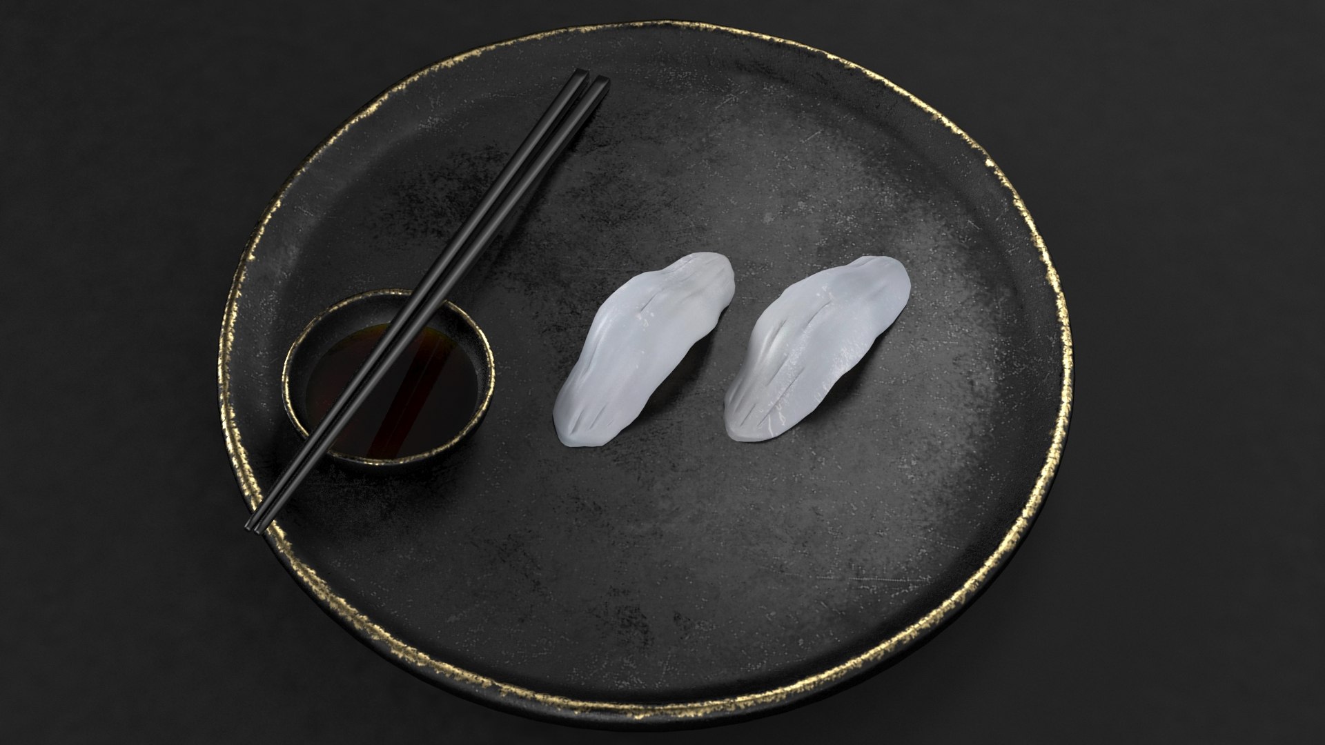 3D Sushi Nigiri Cuttlefish - TurboSquid 1989257