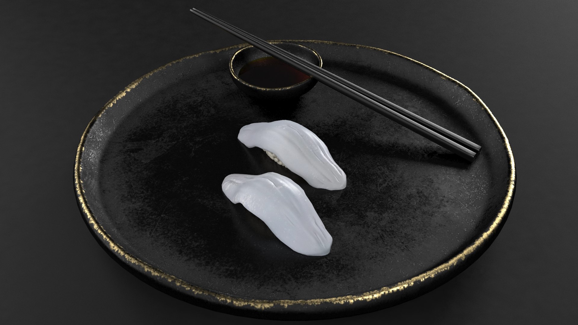 3D Sushi Nigiri Cuttlefish - TurboSquid 1989257