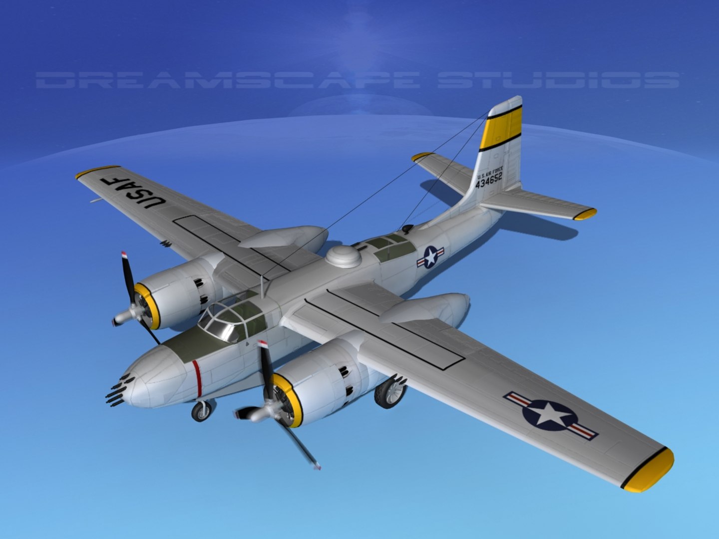 Douglas B-26b B-26 Bomber 3d Obj