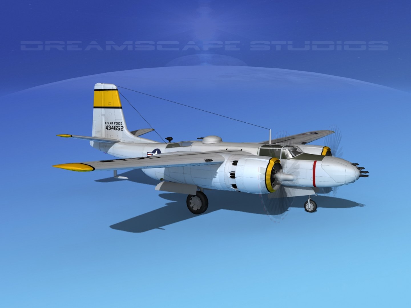 Douglas B-26b B-26 Bomber 3d Obj