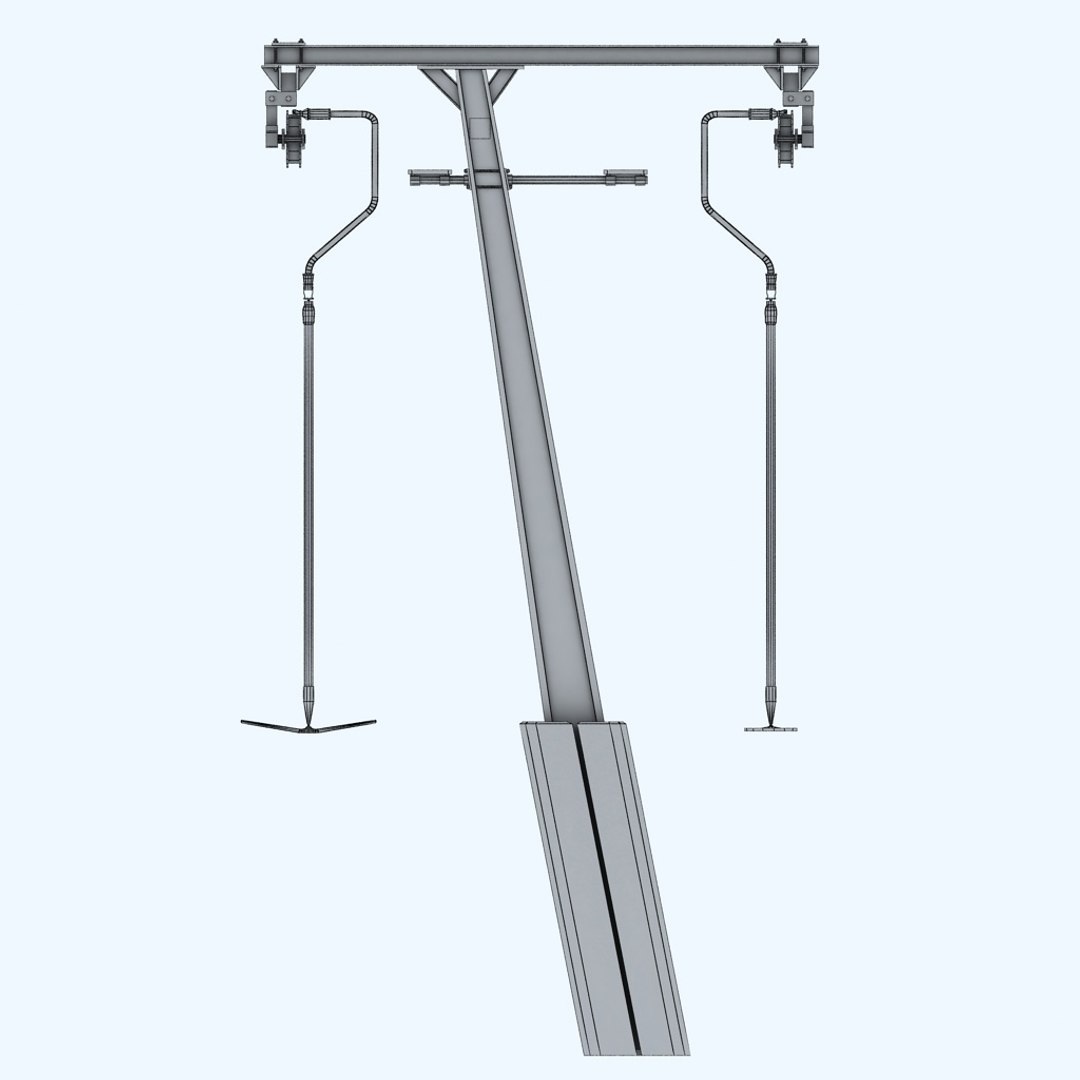 3d ski lift pack mountains model
