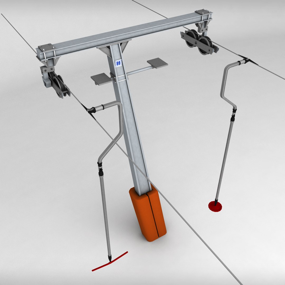 3d ski lift pack mountains model