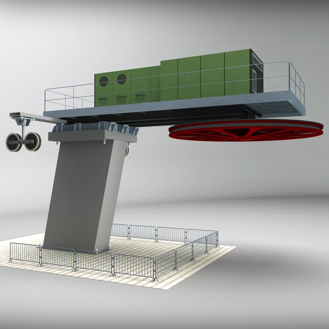 3d ski lift pack mountains model