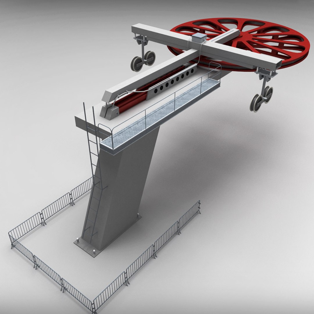 3d Ski Lift Pack Mountains Model