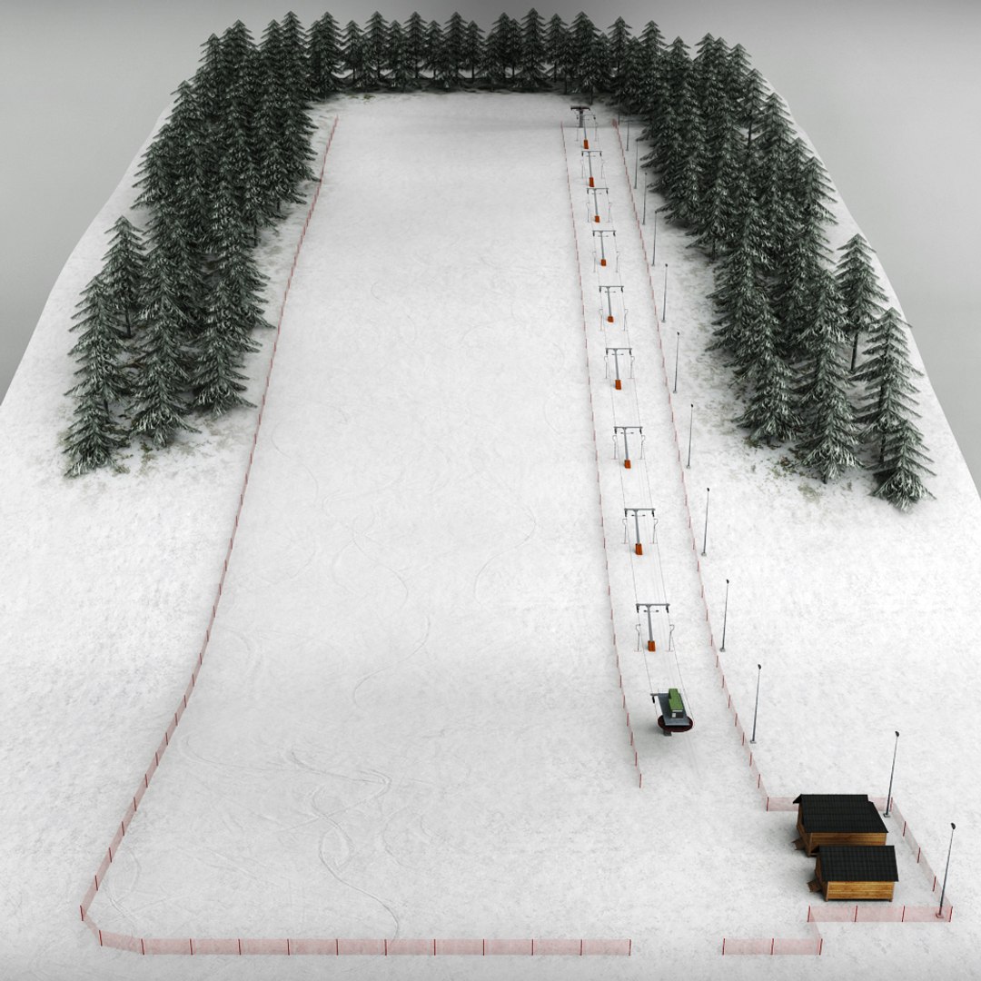 3d Ski Lift Pack Mountains Model