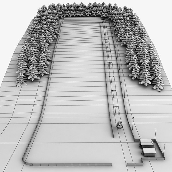 3d ski lift pack mountains model