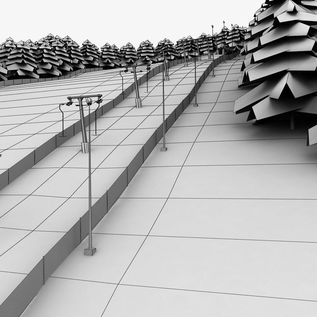 3d Ski Lift Pack Mountains Model