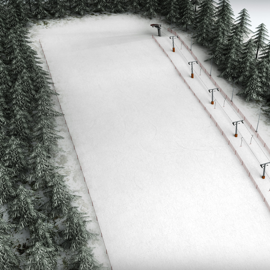 3d ski lift pack mountains model