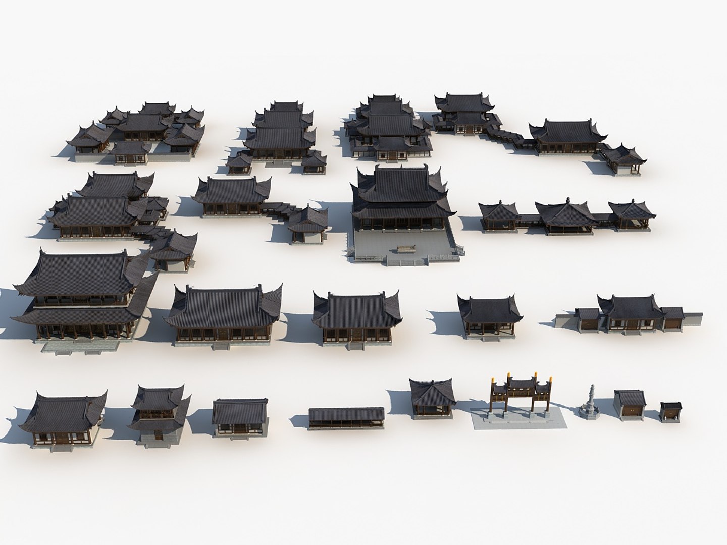 3D Collection of Chinese Ancient Architecture 1 - TurboSquid 2057397