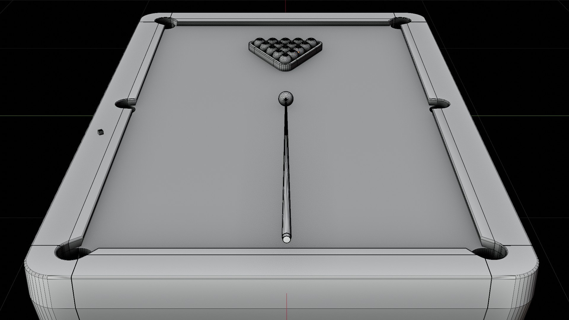 Pool Table - Balls - Triangle - Cue And Chalk - 8 Ball Billiard 3D ...