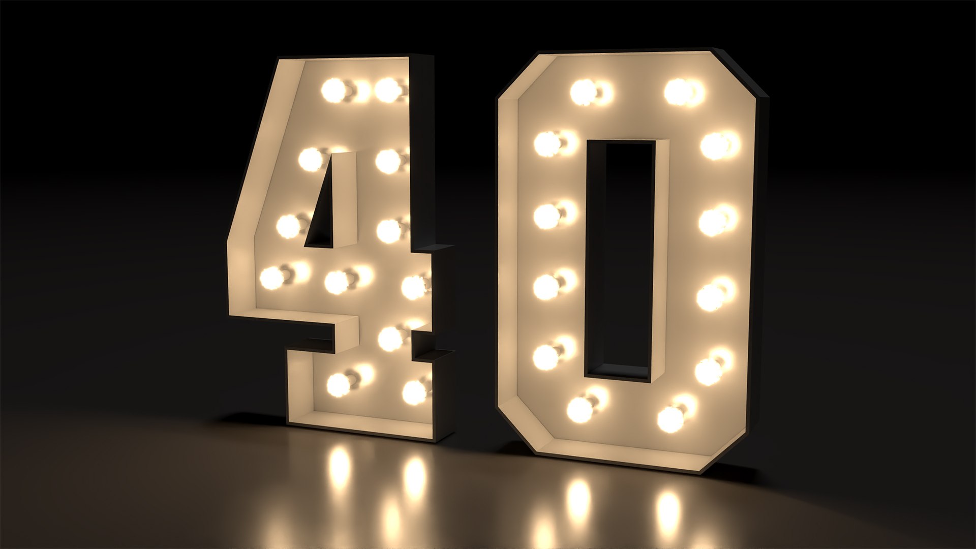 40 Marquee Number Model - TurboSquid 2357829