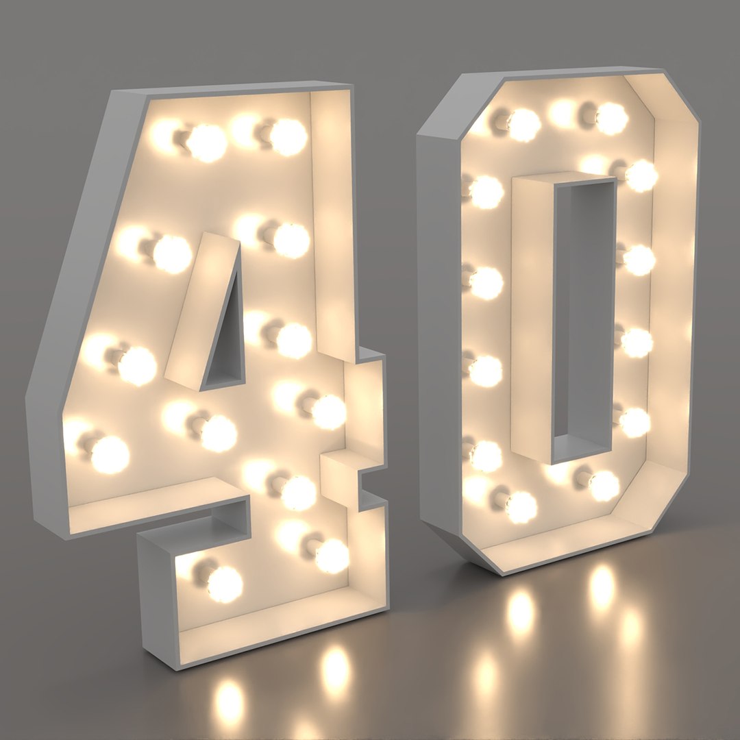 40 Marquee Number Model - TurboSquid 2357829