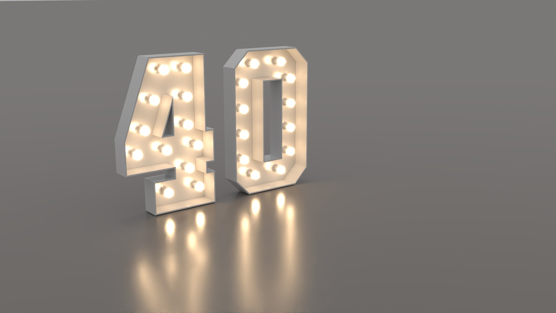 40 Marquee Number Model - TurboSquid 2357829