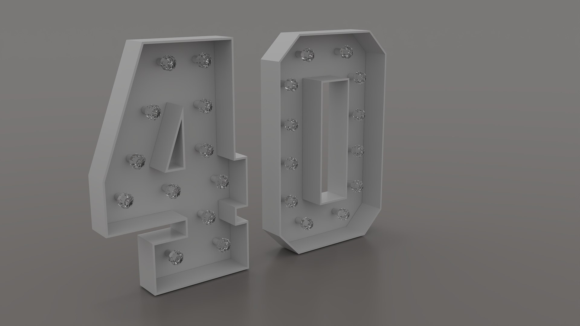 40 Marquee Number Model - TurboSquid 2357829