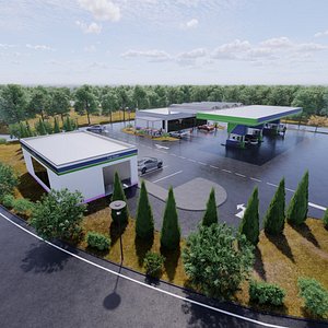 3D Gas station 2 - TurboSquid 1714199