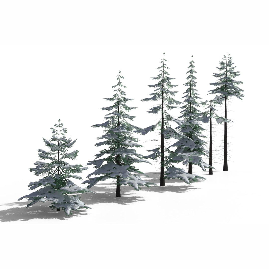 Low Poly Snowy Spruce Tree Pack 3D - TurboSquid 2185527