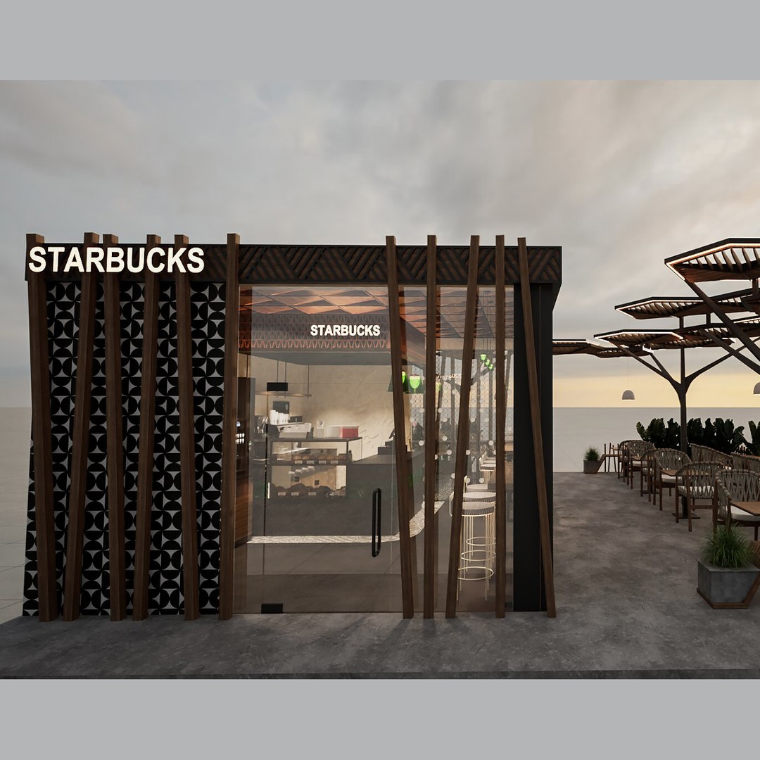 3D Model Starbucks Coffee Shop - TurboSquid 2401980