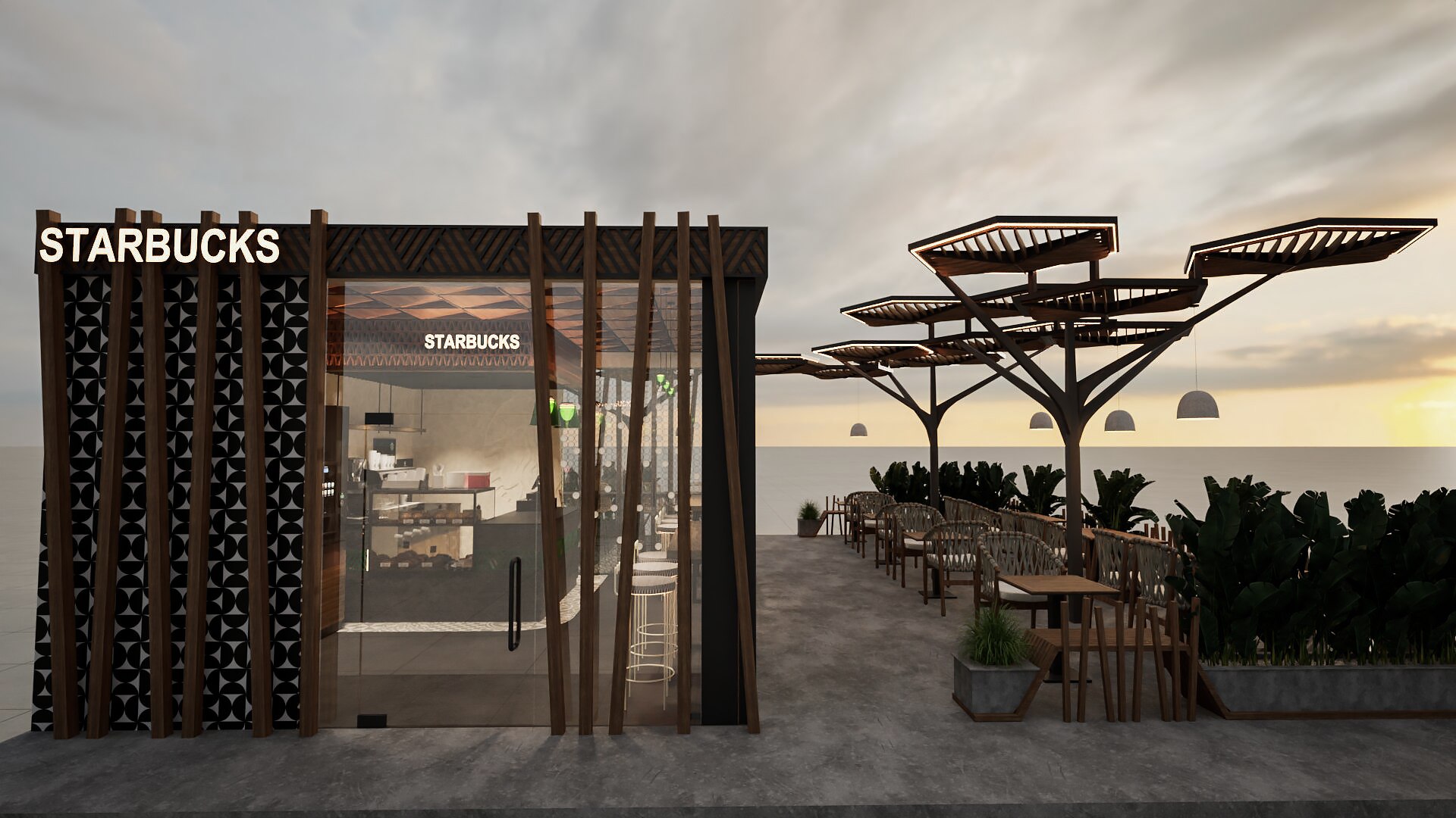 3D Model Starbucks Coffee Shop - TurboSquid 2401980