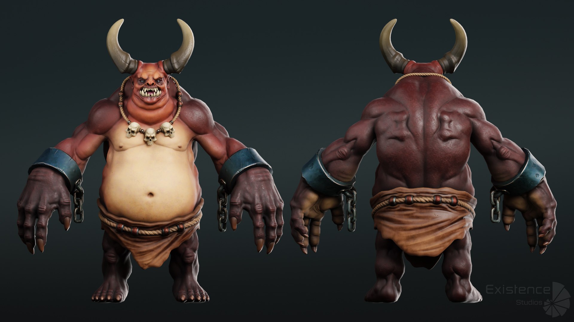 3D Demon Troll - Stylized Devils Warrior RPG Character Monster Rigged ...