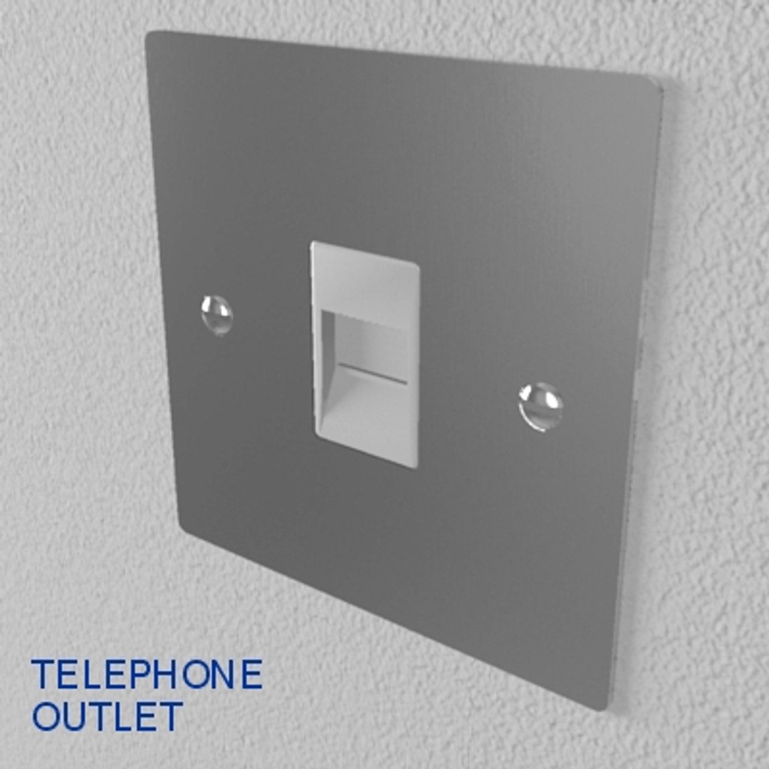 flush metal switches sockets 3d 3ds