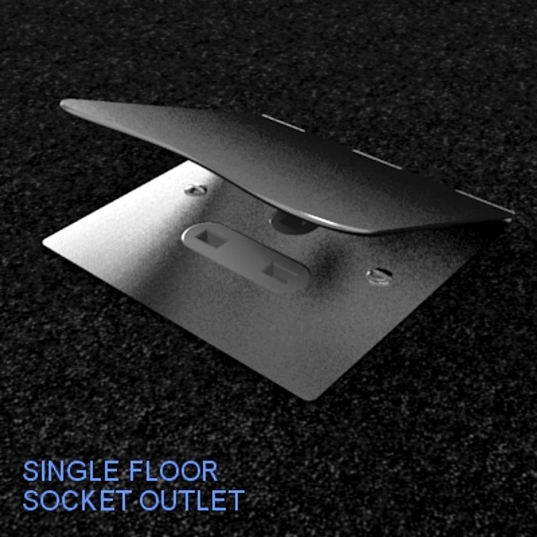 flush metal switches sockets 3d 3ds