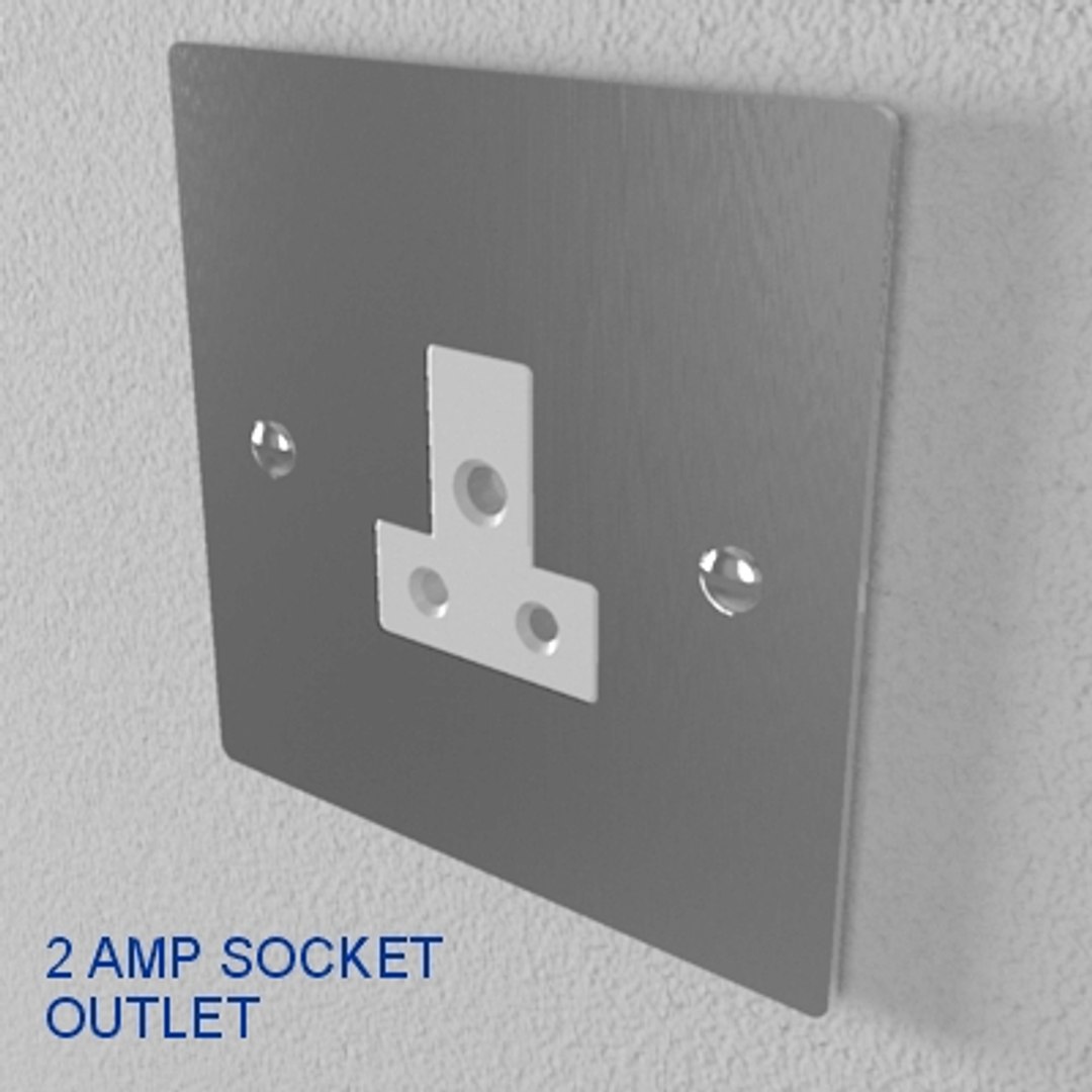 flush metal switches sockets 3d 3ds
