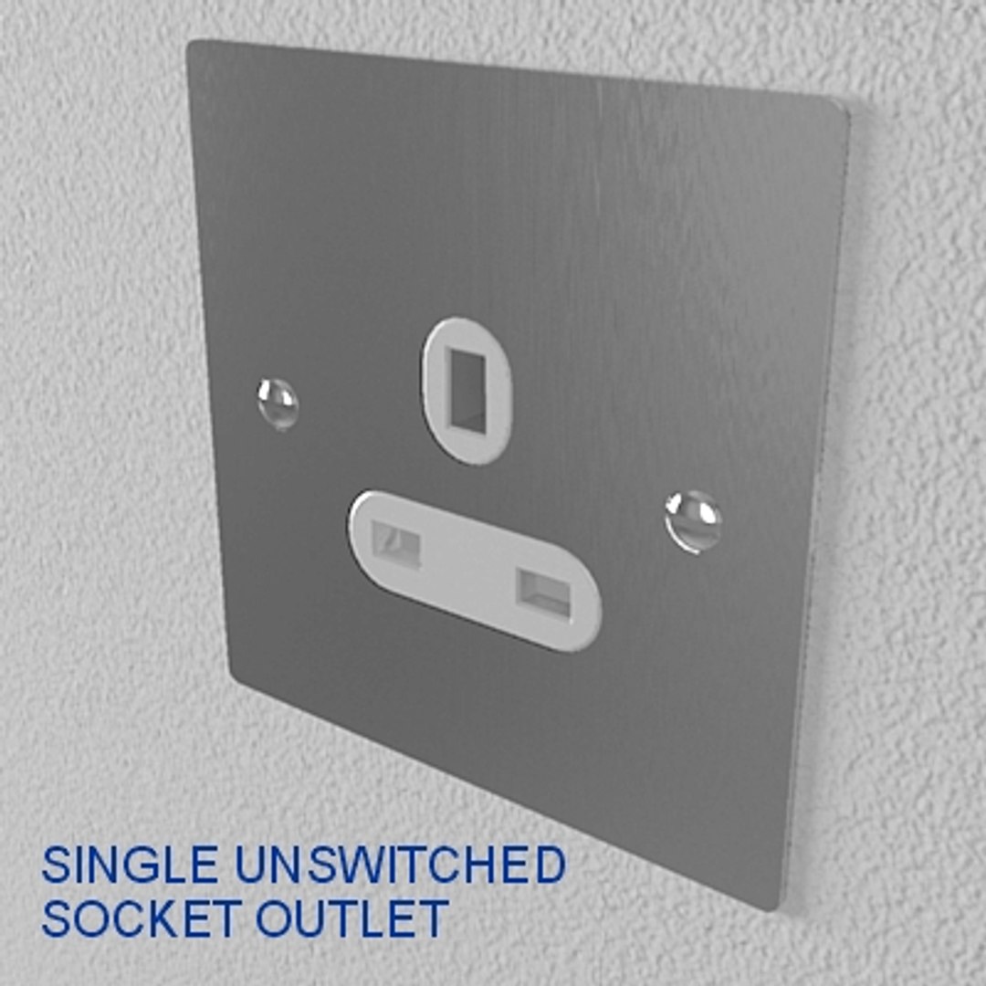 flush metal switches sockets 3d 3ds